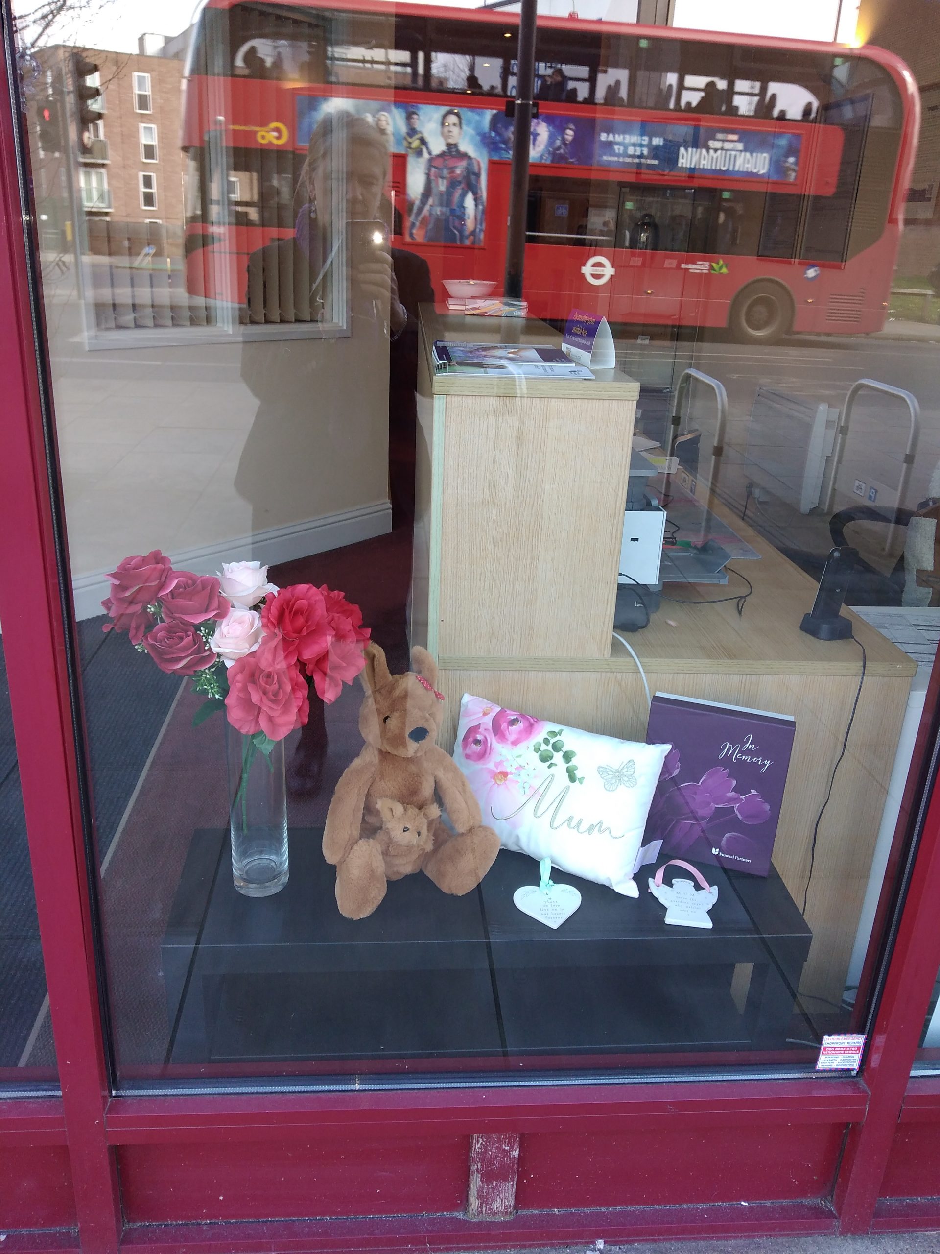 Mothers’ Day Window Display - Gillman Funeral Service